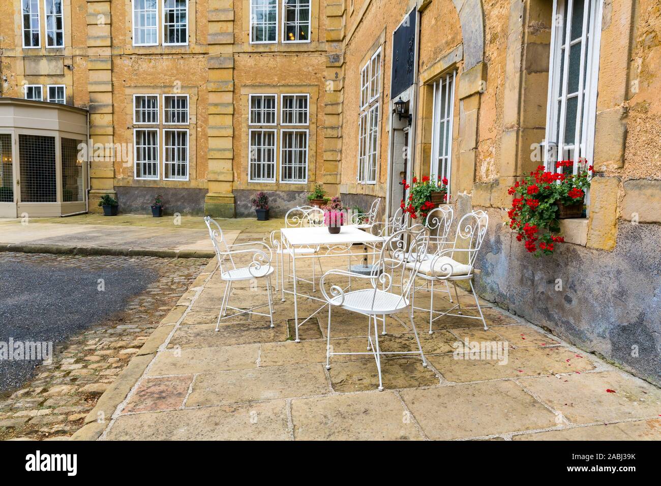 Street cafe in ancient European tourist city Stock Photo - Alamy