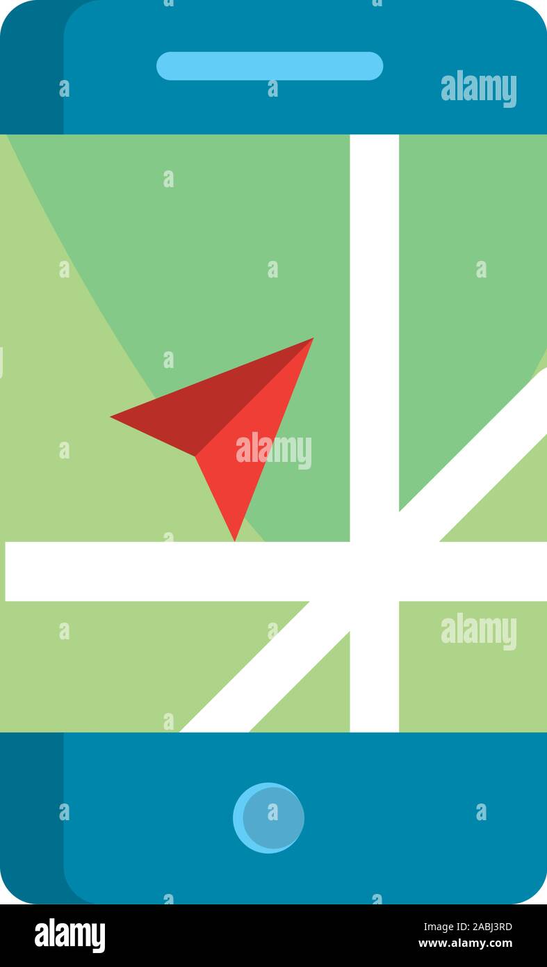 smartphone destination arrow gps map and navigation vector illustration ...