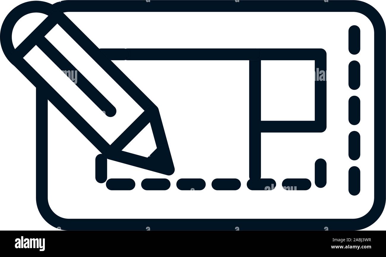 blueprint pencil design architecture icon line style vector ...
