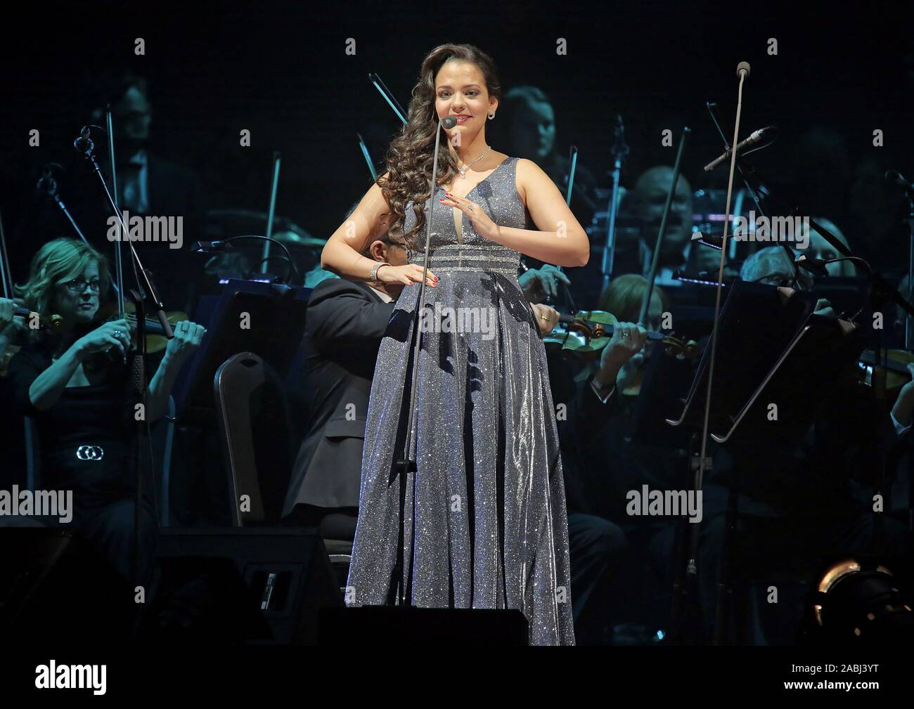 Andrea Bocelli Performing at Manchester Arena Featuring: Maria Aleida ...