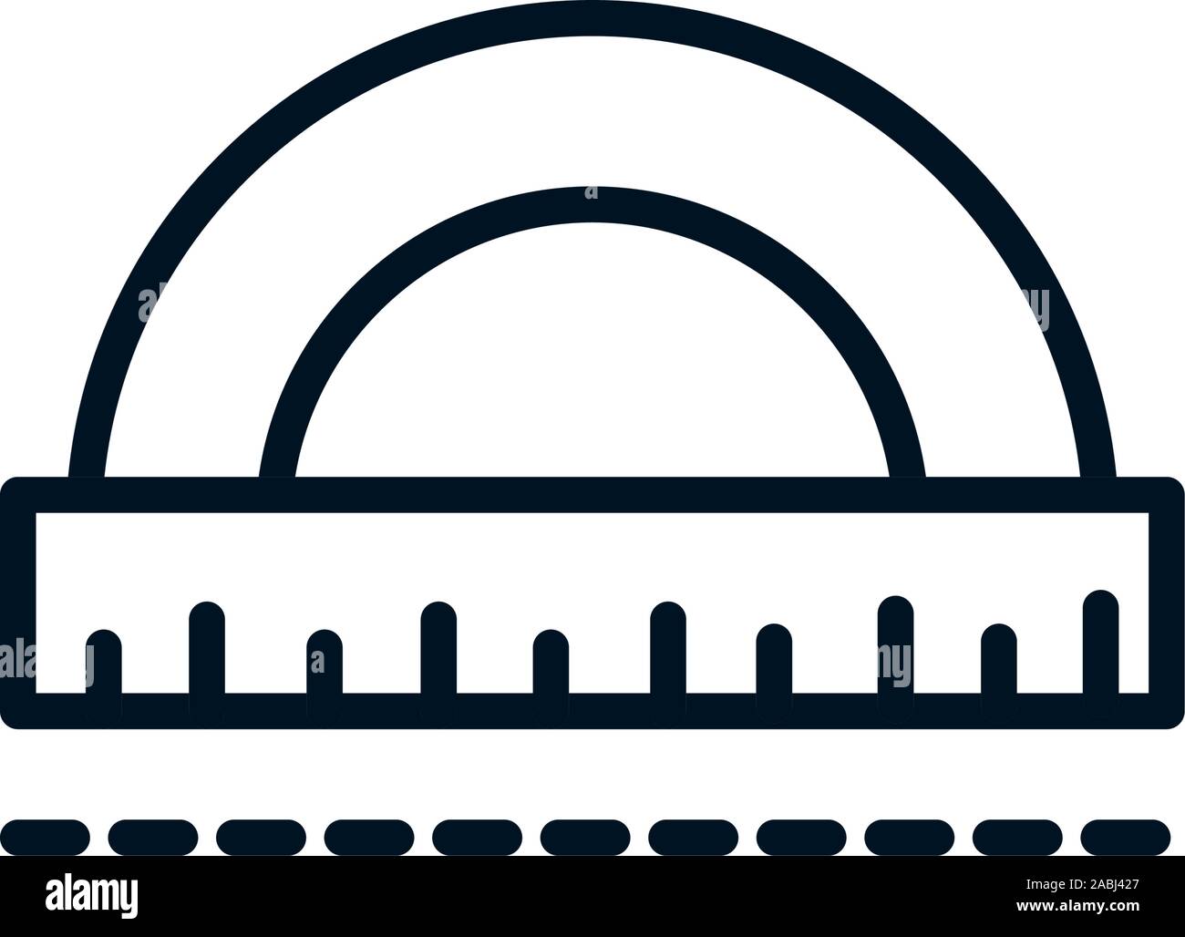 protractor angle measure architecture icon line style vector ...
