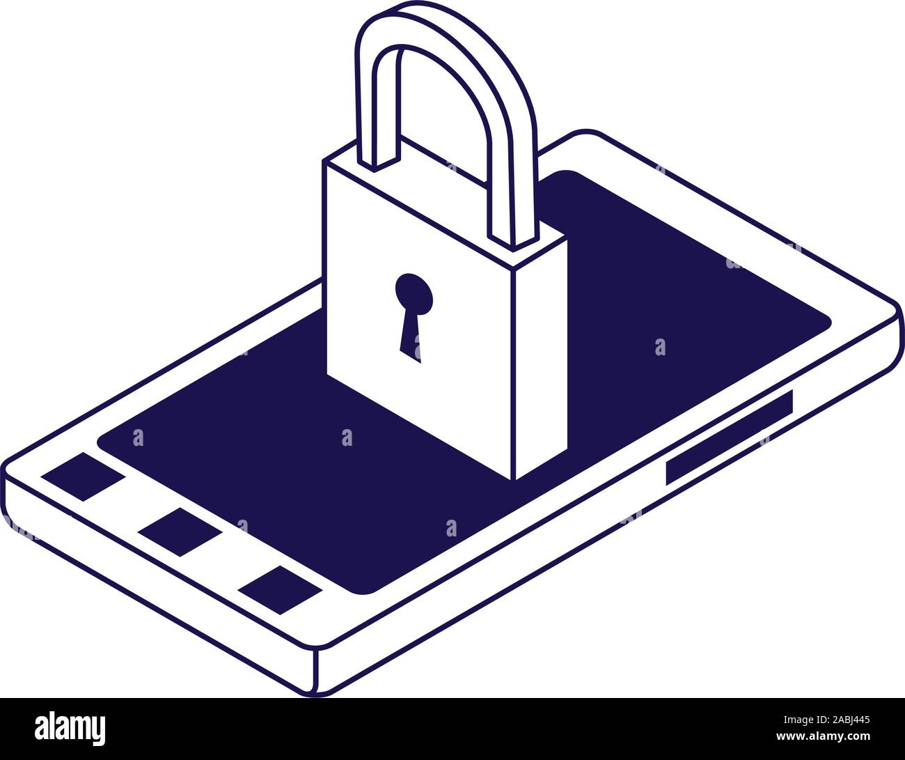 padlock and smartphone icon, flat design Stock Vector Image & Art - Alamy