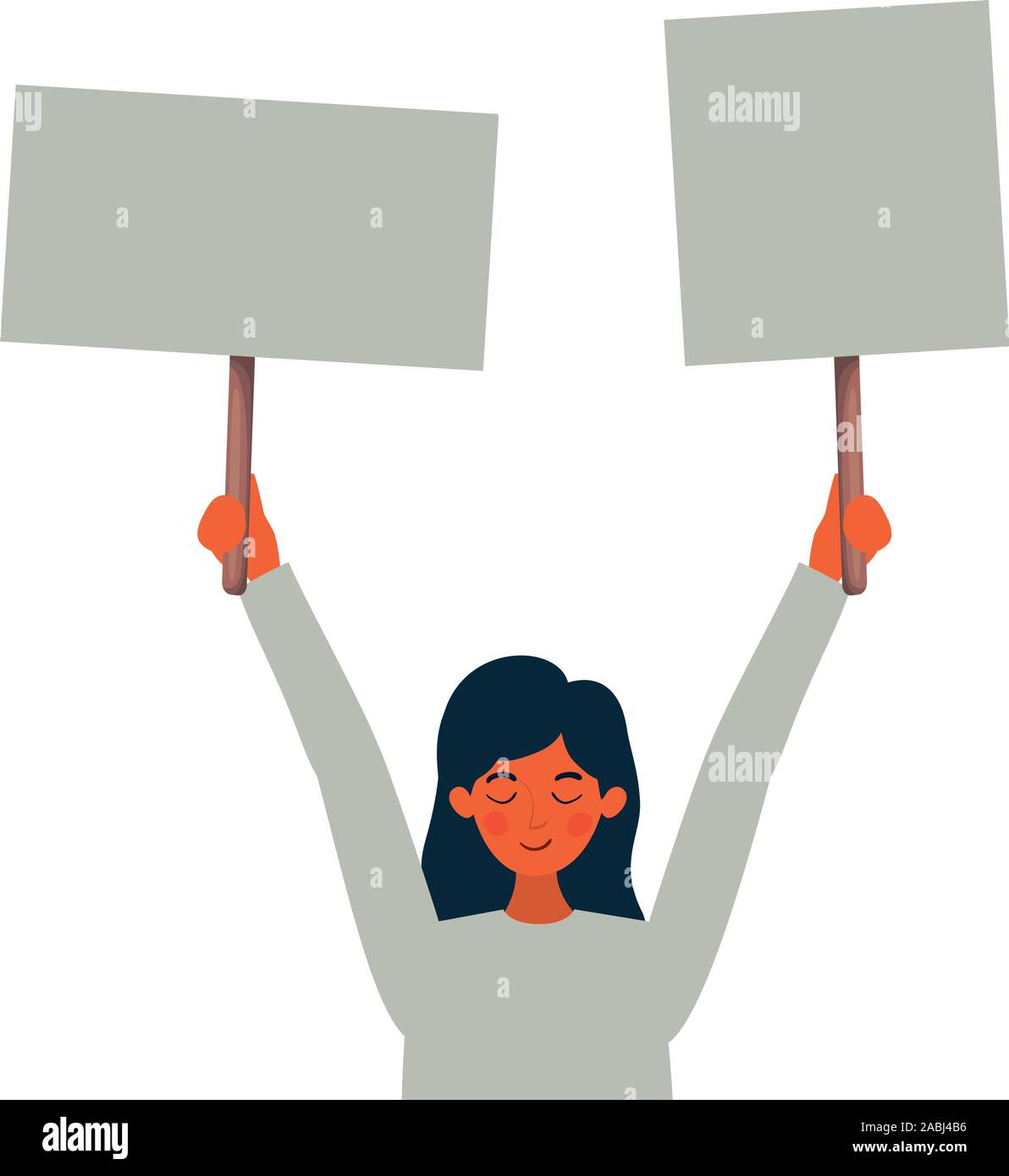 Woman protesting for human rights vector design Stock Vector Image ...
