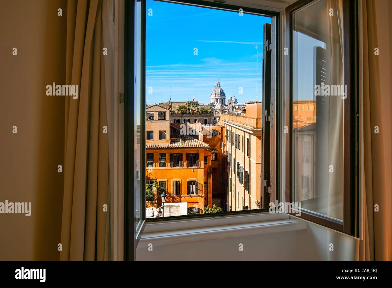 View from window of the dome of the Basilica of SS Ambrose and Charles ...