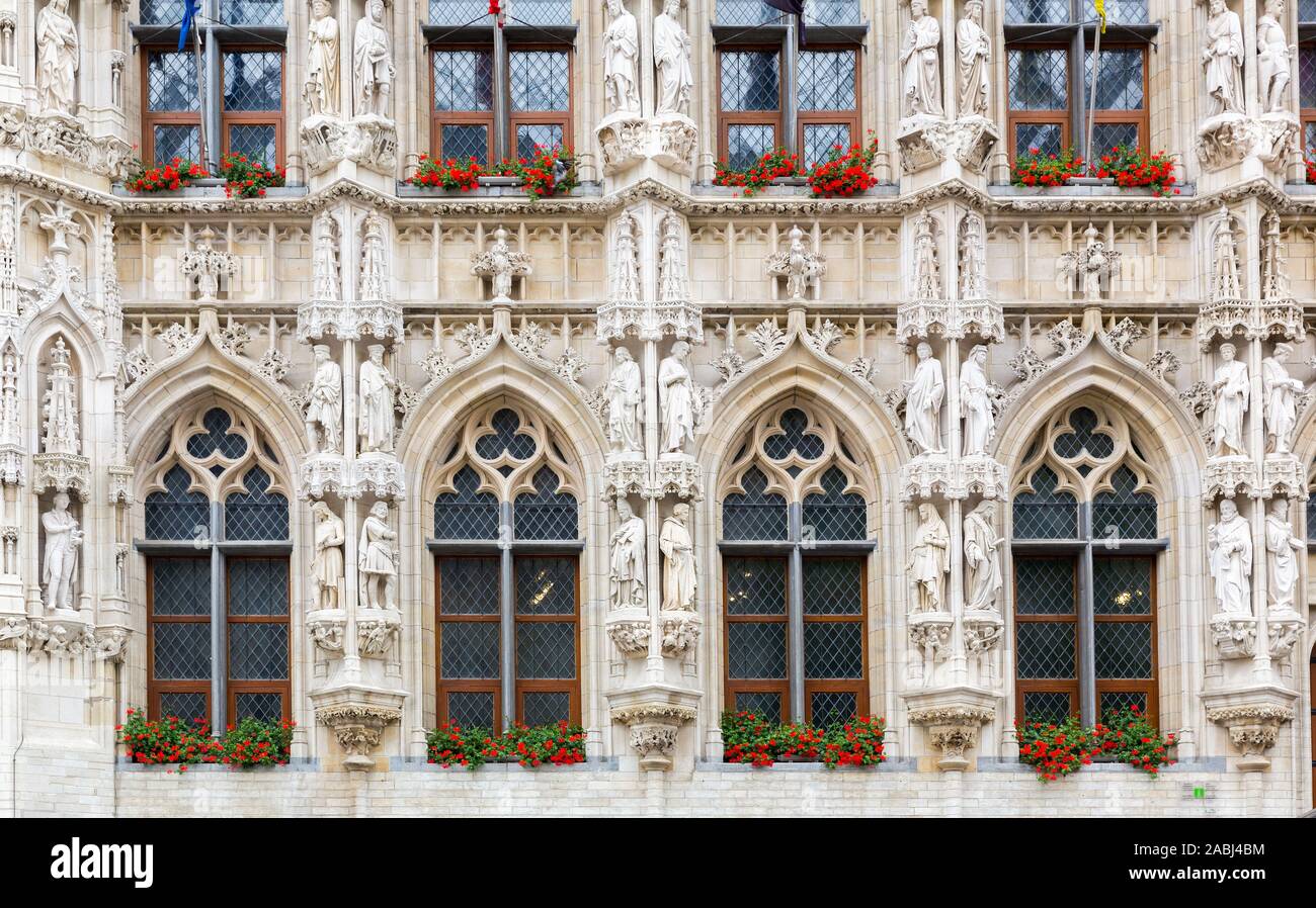 Ancient building facade with big windows, Europe Stock Photo - Alamy