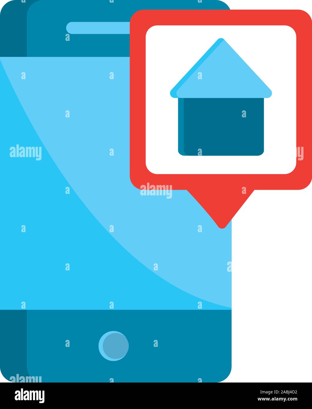 smartphone house location gps map and navigation vector illustration ...