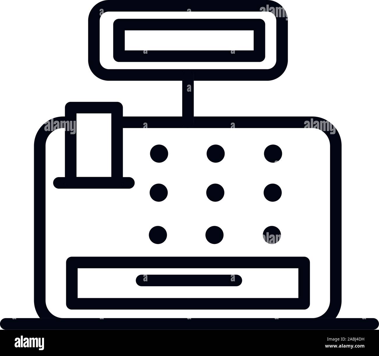 cash register payment money shopping line style vector illustration ...