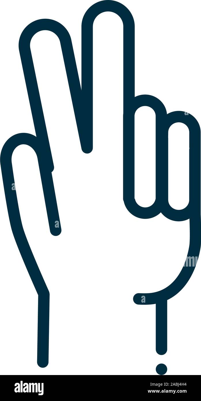 hand making symbol peace and love human rights line vector illustration ...