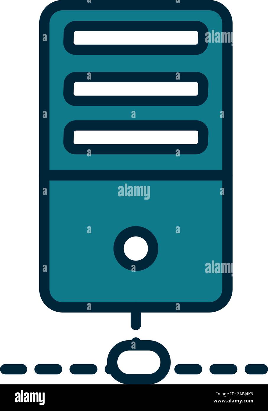 database server connection internet of things line and fill icon vector ...