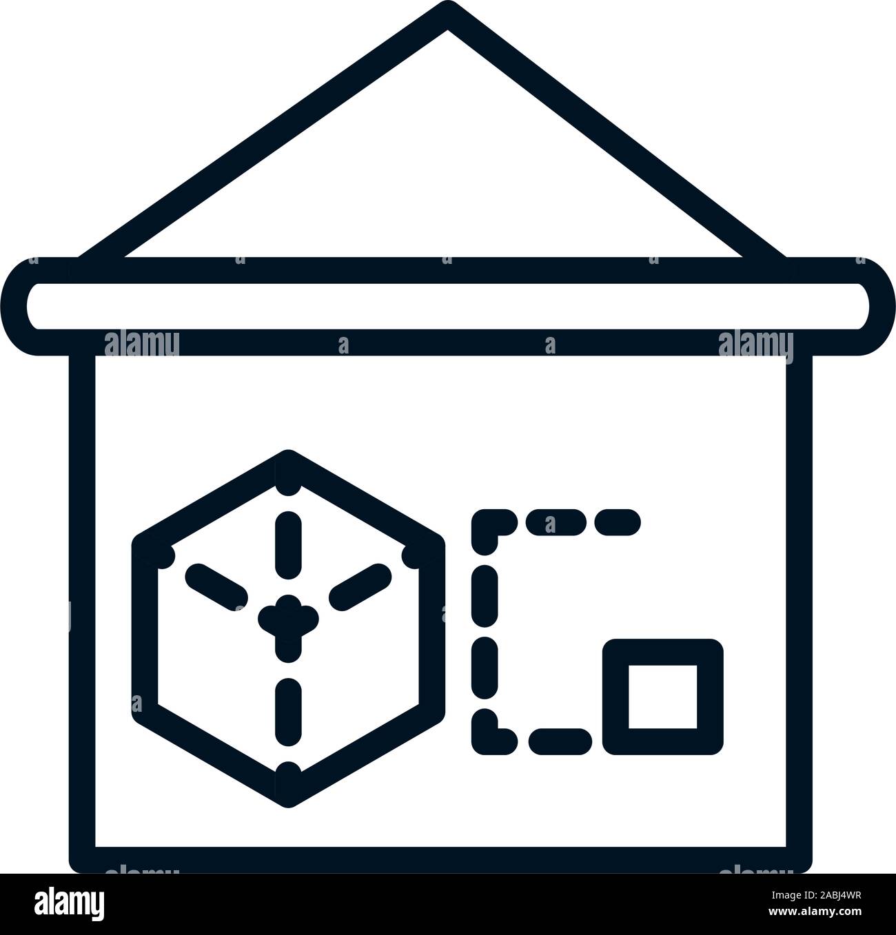 house modeling architecture icon line style vector illustration Stock ...