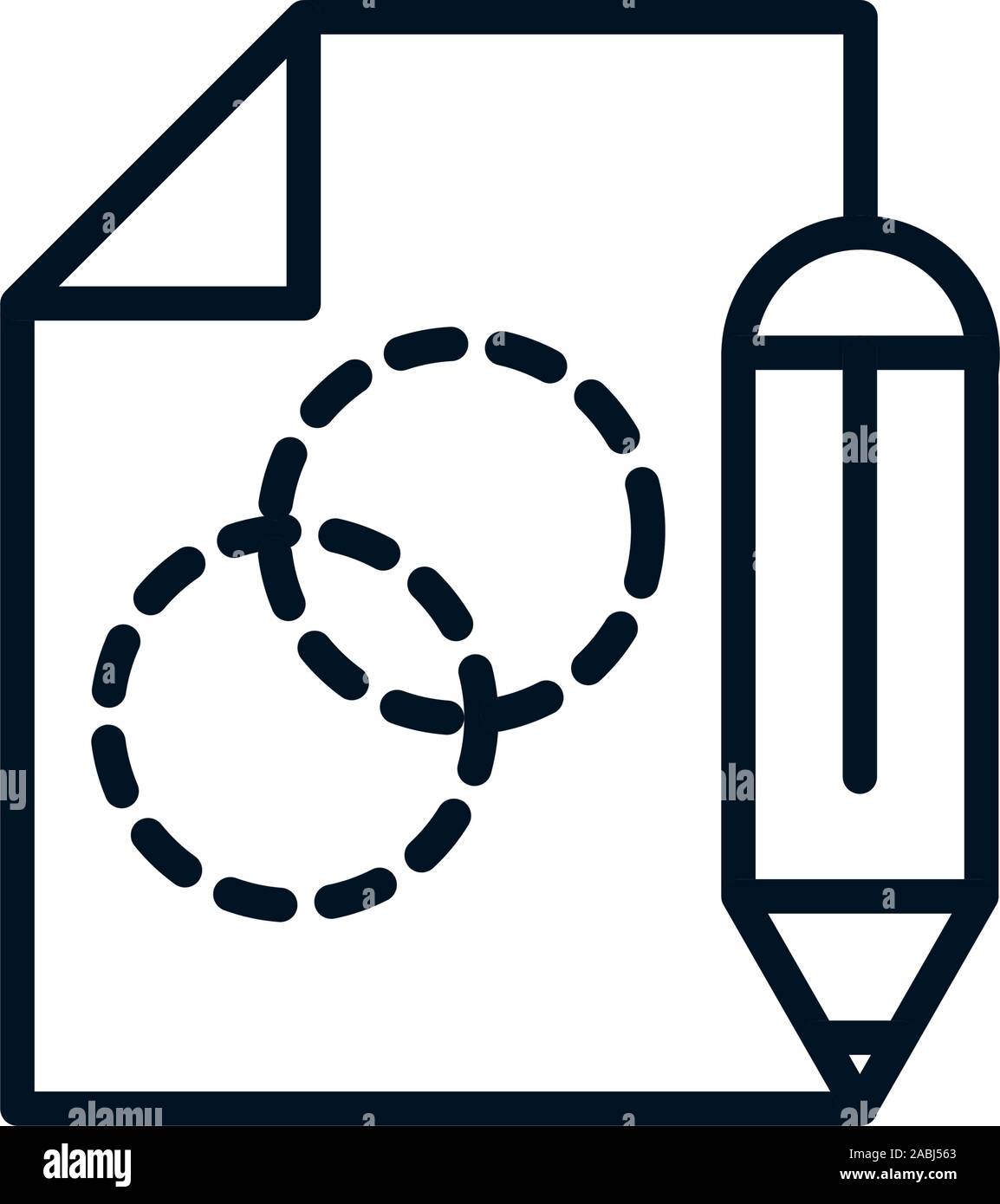 pencil drafting and projecting plan architecture icon line style vector ...