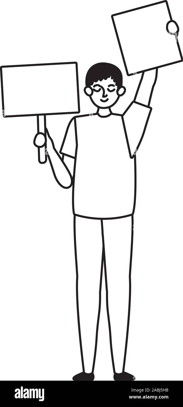 Man protesting for human rights vector design Stock Vector Image & Art ...