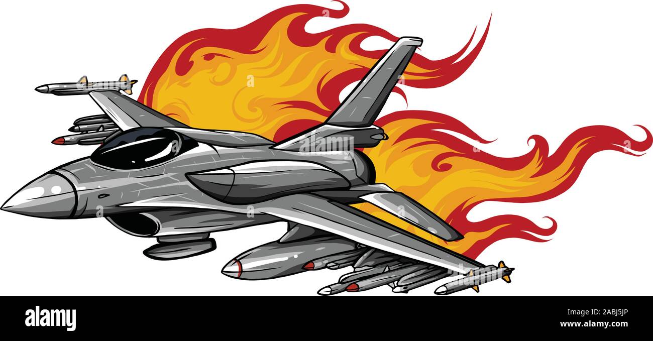 Military fighter jets isolated on background. Vector illustration Stock ...
