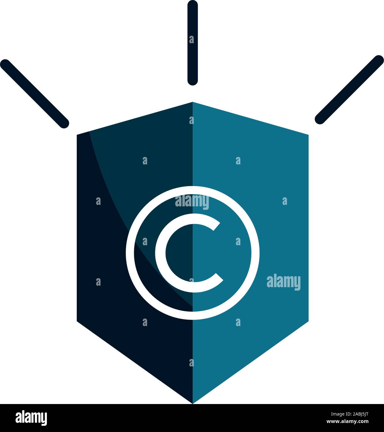 protection property intellectual copyright icon vector illustration ...