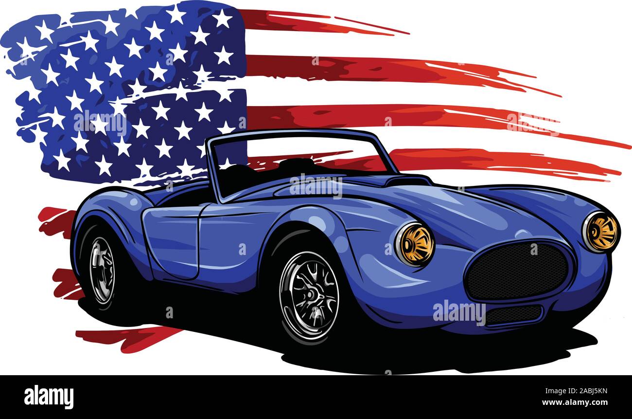 vector graphic design illustration of an American muscle car Stock ...