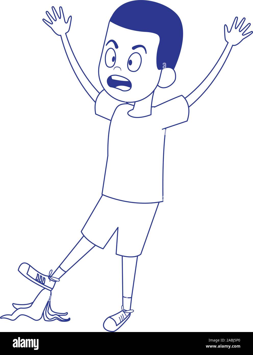 Boy with banana Stock Vector Images - Alamy