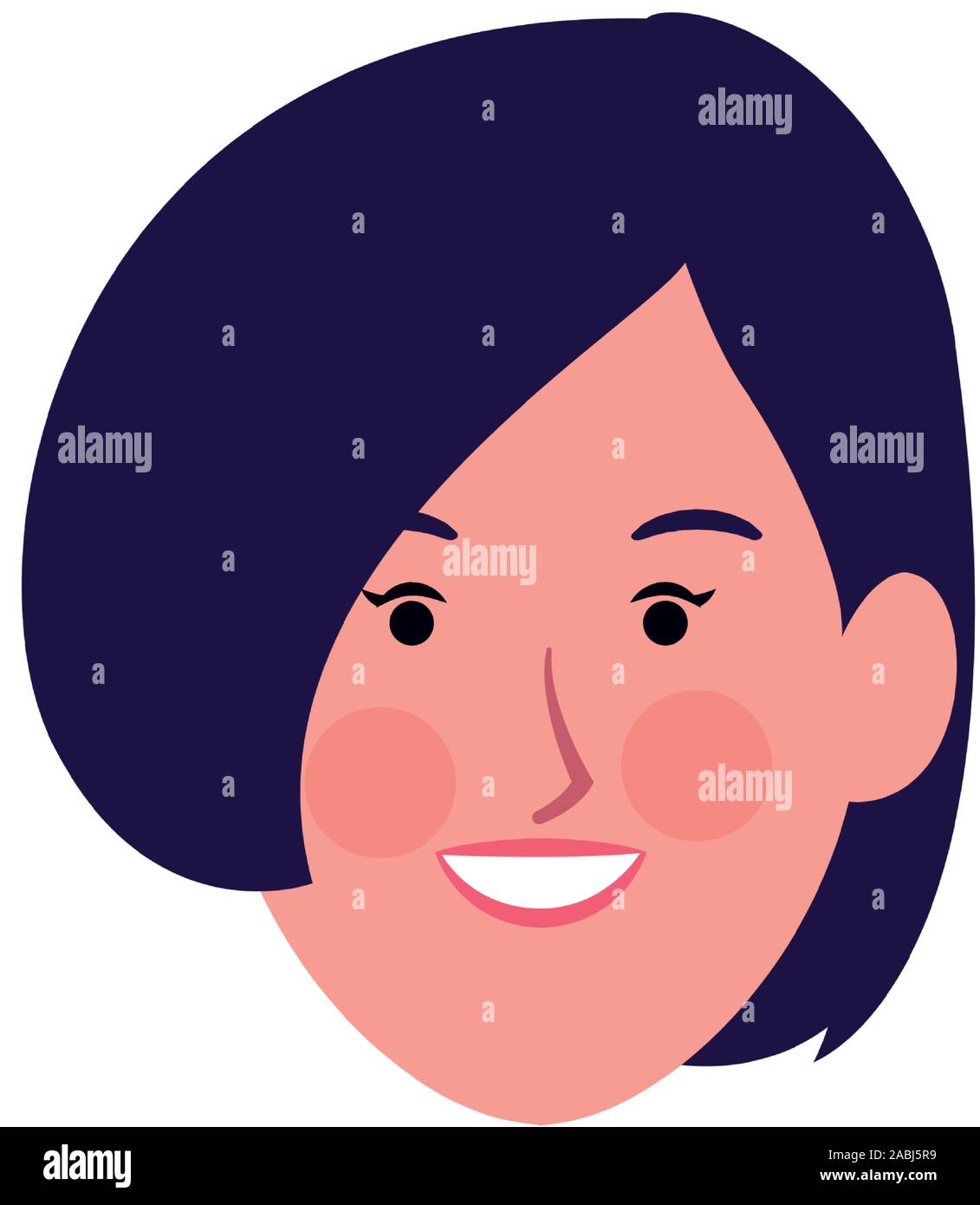 cartoon woman face with short hair icon Stock Vector Image & Art - Alamy