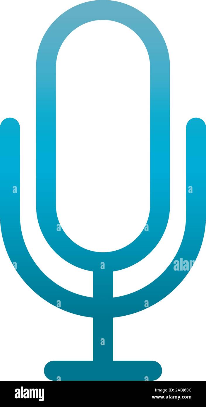 microphone user interface blue gradient vector illustration Stock ...