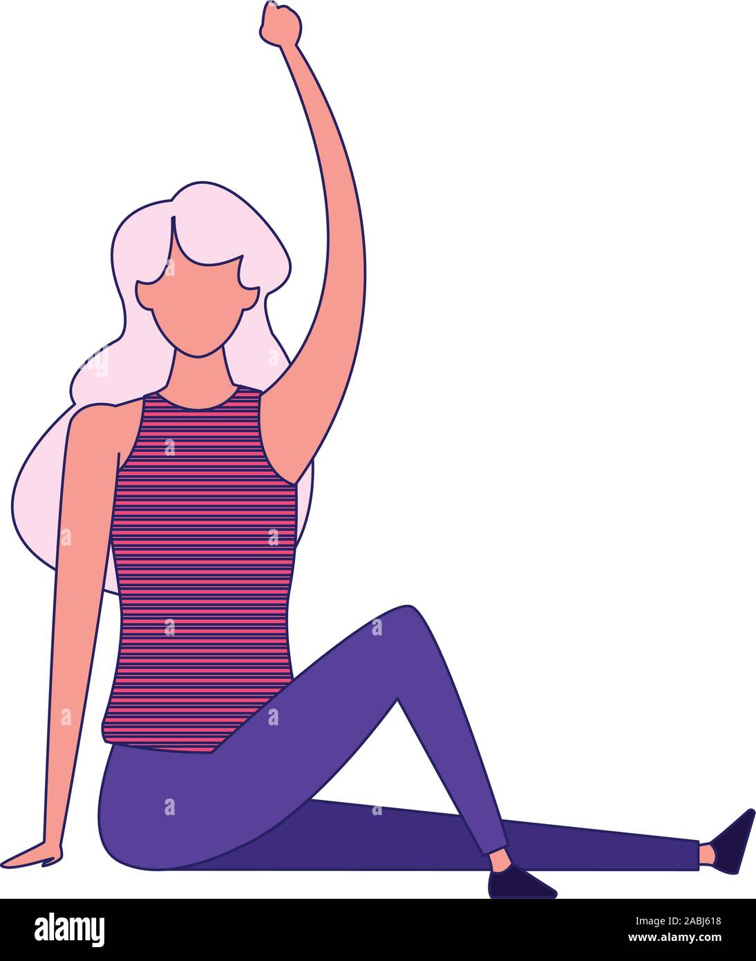 happy woman sitting relaxed icon Stock Vector Image & Art - Alamy