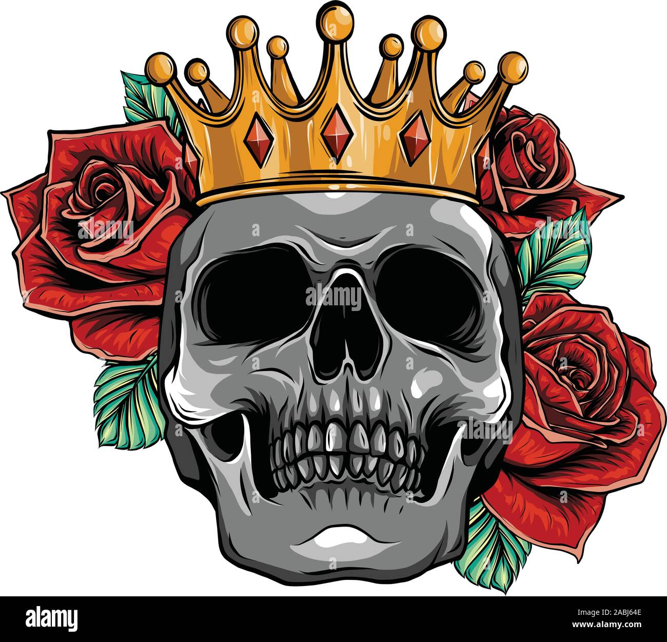 Vector human skull king gold Stock Vector Images - Alamy