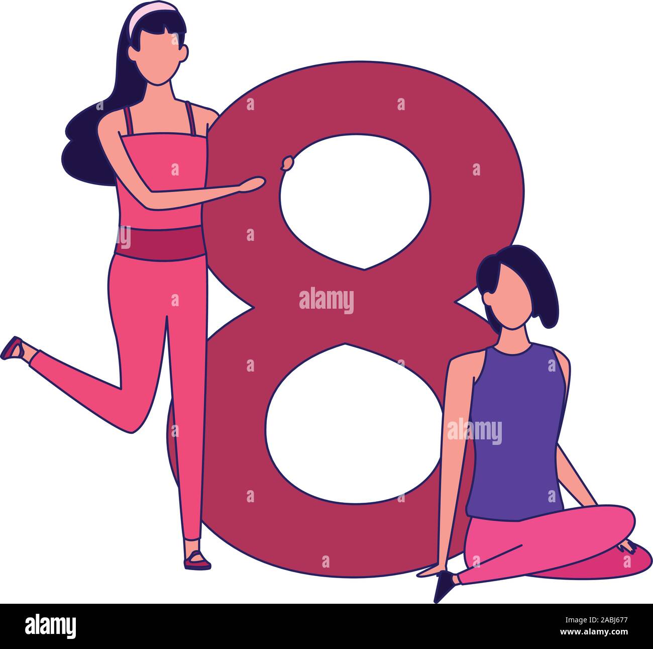 happy women with eight number icon Stock Vector Image & Art - Alamy