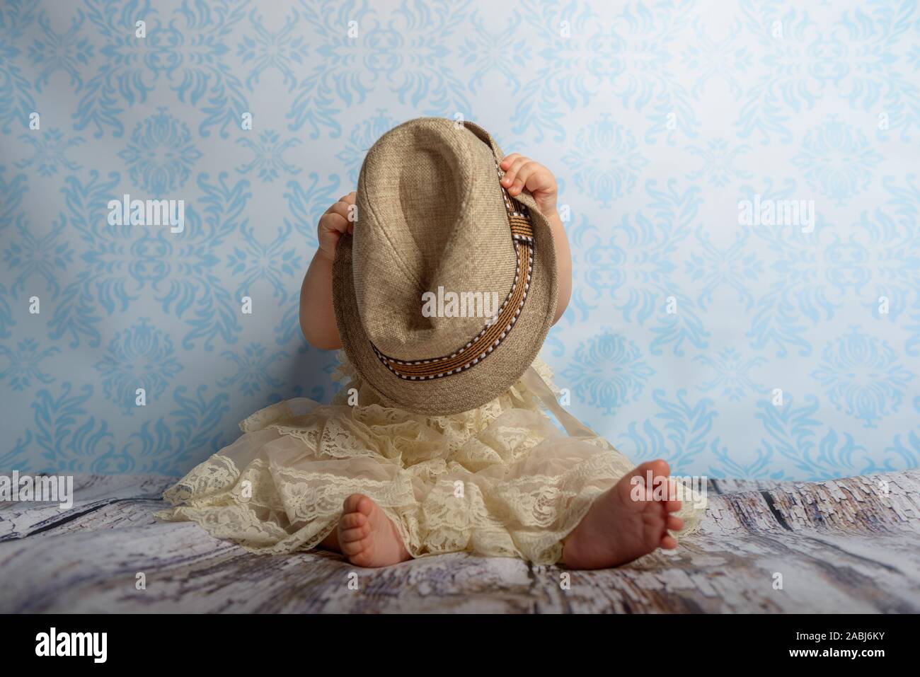 Portrait of adorable baby girl. Childhood. Authentic image Stock Photo ...