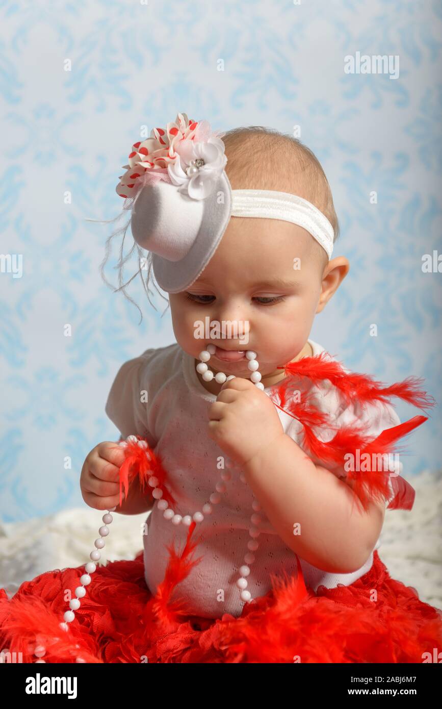 Portrait of adorable baby girl. Childhood. Authentic image Stock Photo ...