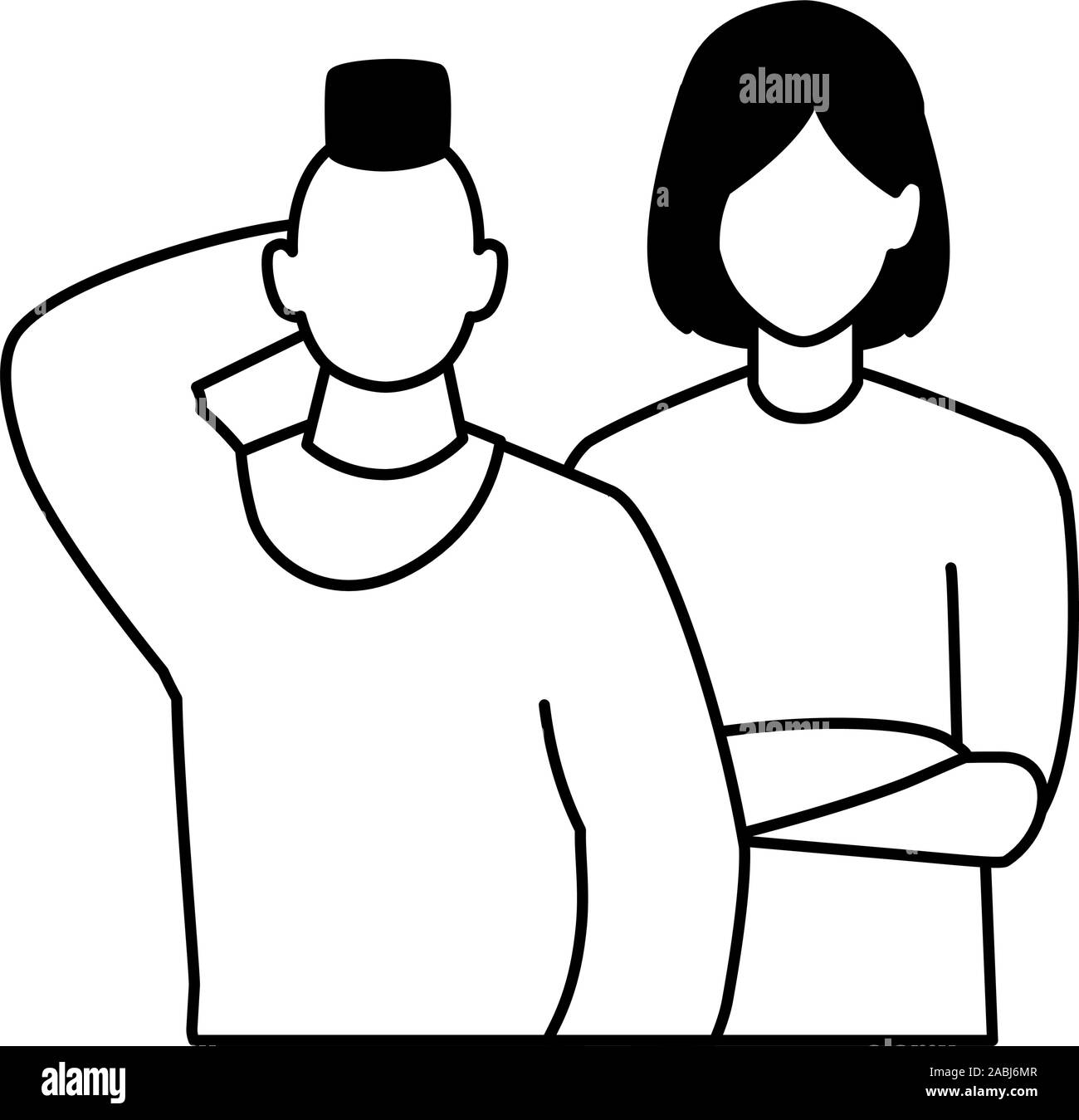 men faceless with different poses on white background vector ...