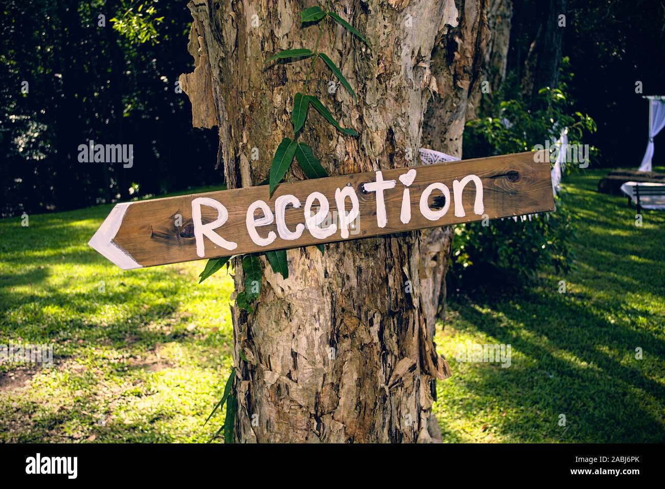 Wedding reception sign Stock Photo - Alamy