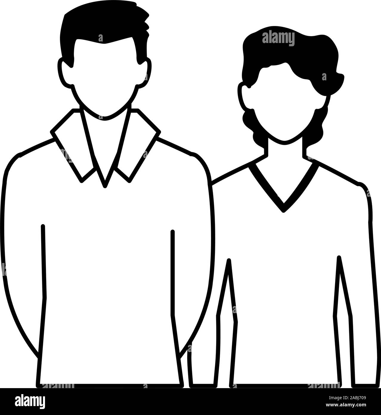 men faceless with different poses on white background vector ...