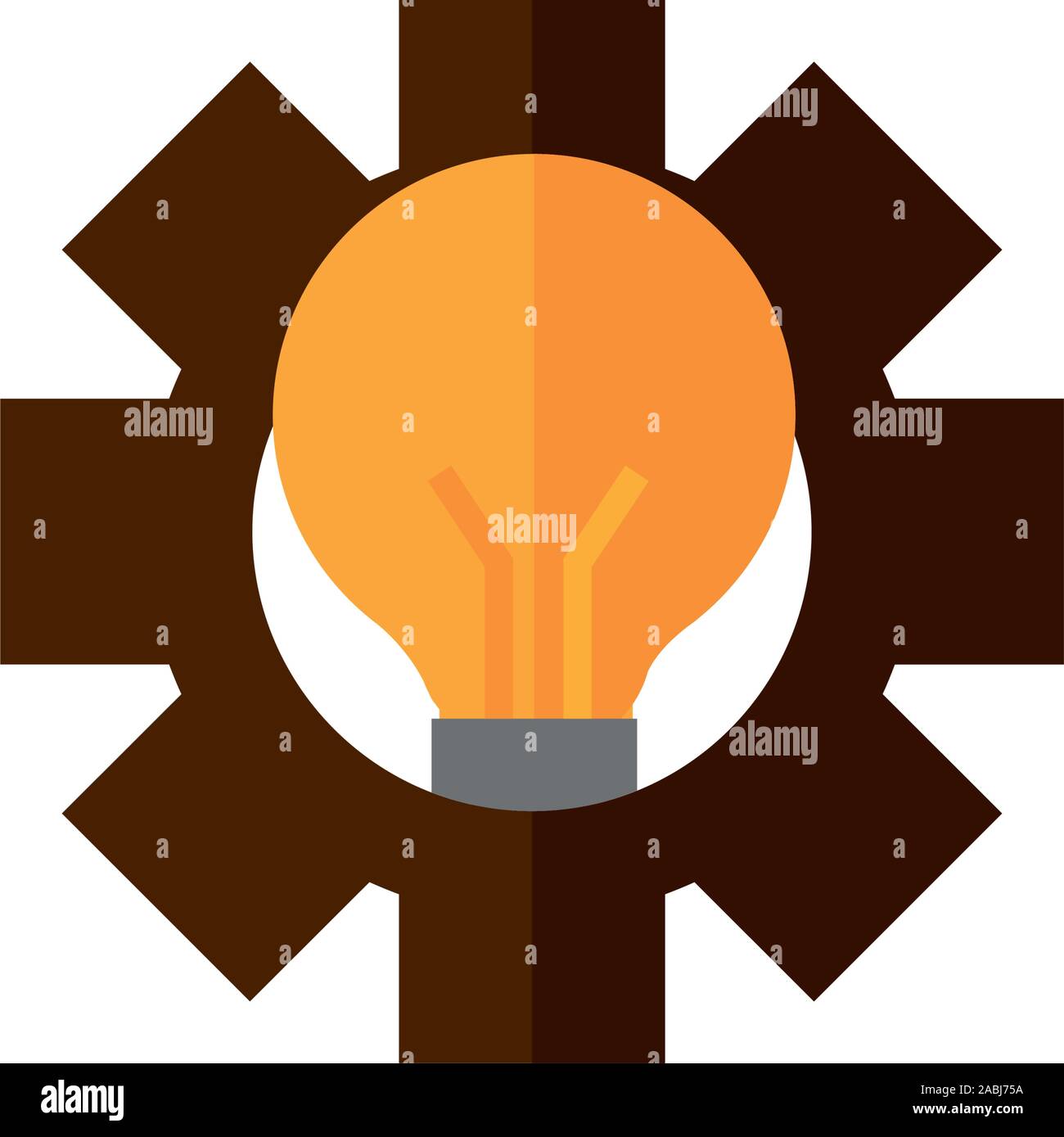 light bulb gear business strategy icon vector illustration Stock Vector ...