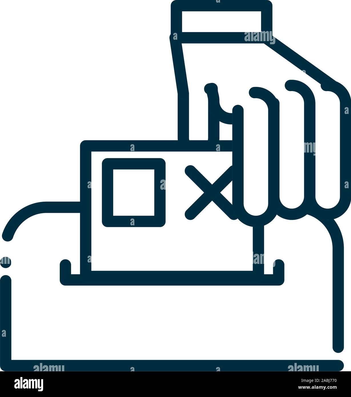 hand with ballot for peace and human rights line vector illustration ...