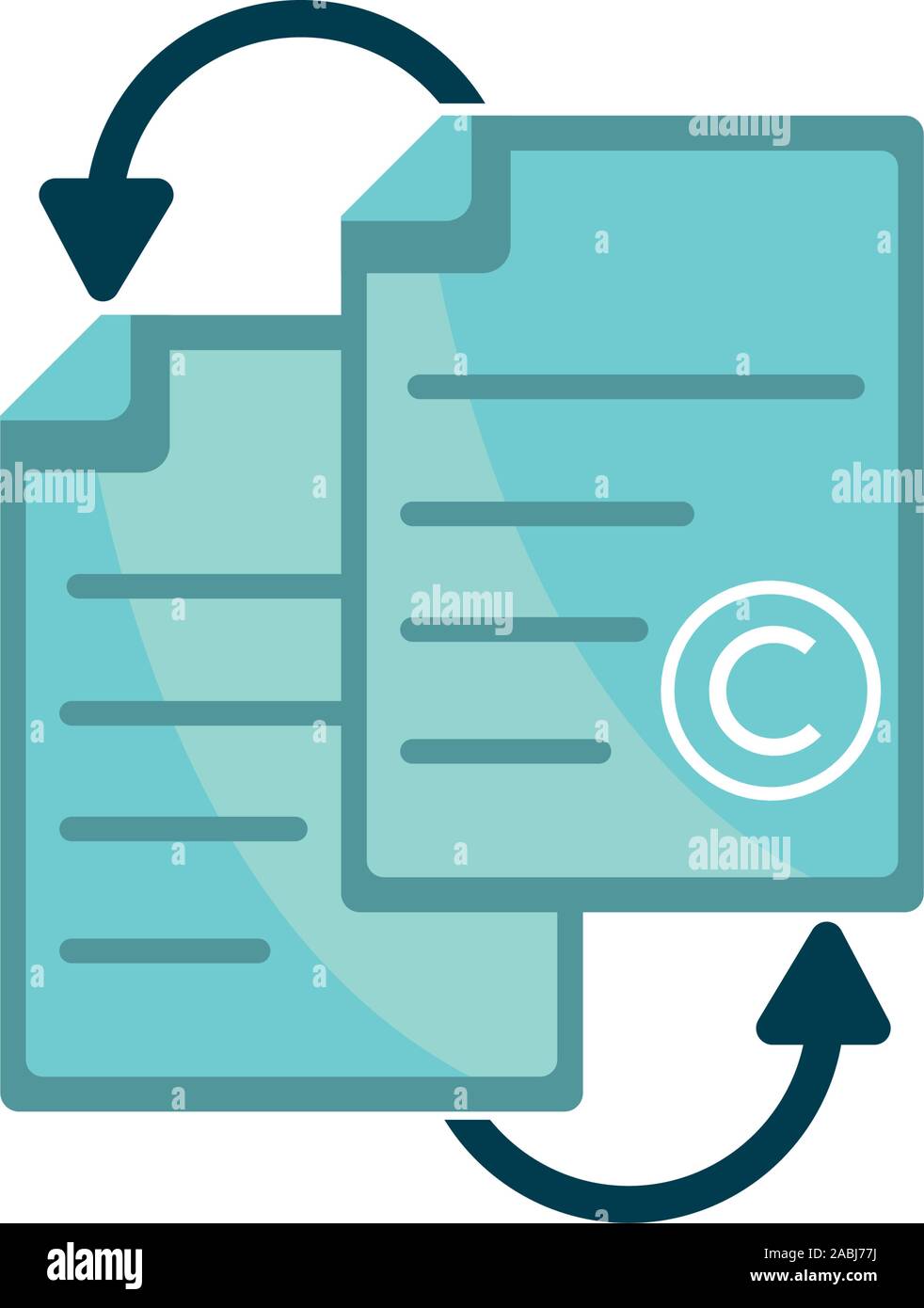 documents property intellectual copyright icon vector illustration ...