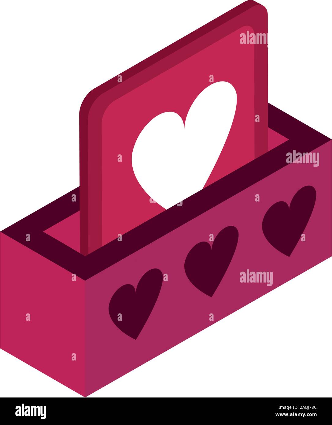 happy valentines day love romantic isometric icon vector illustration ...