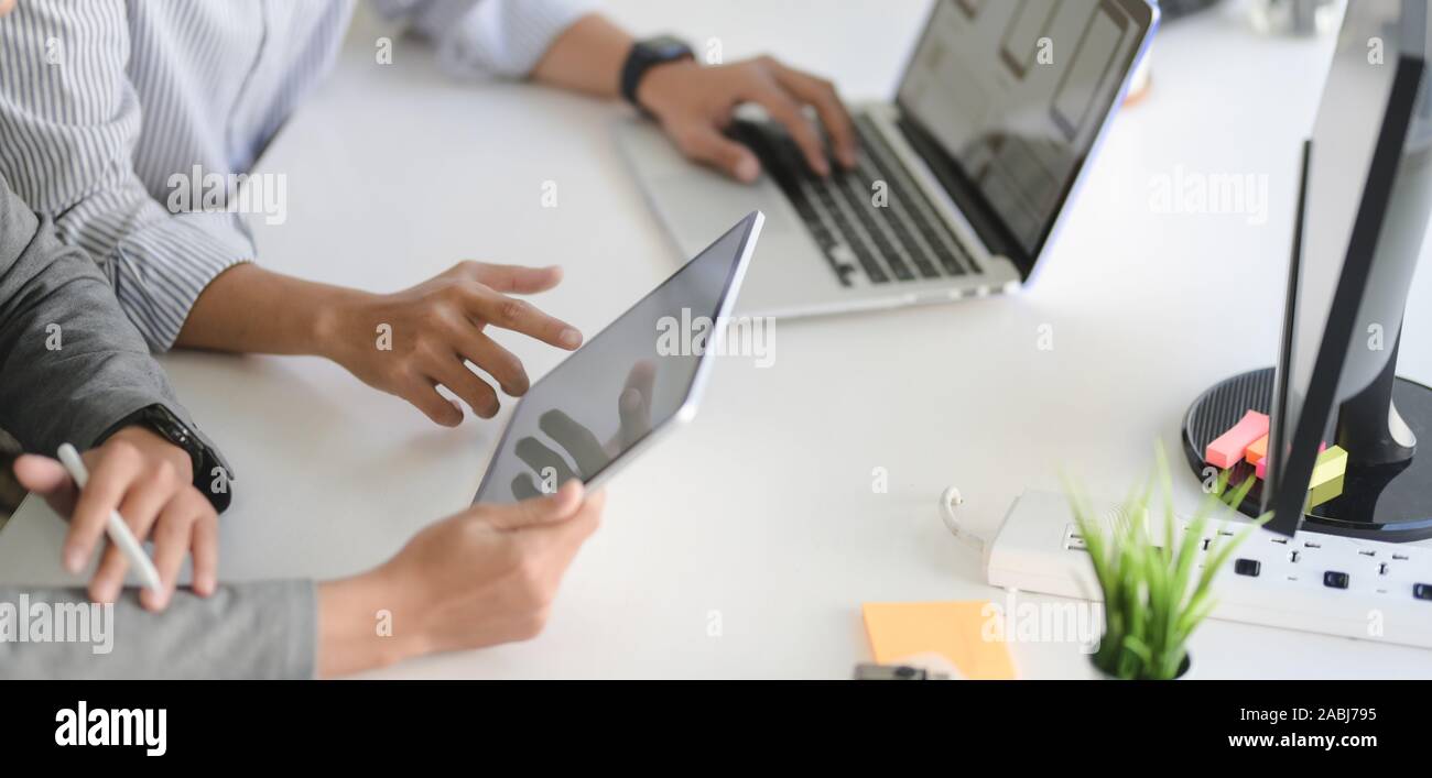 Developer team working laptop computer hi-res stock photography and ...