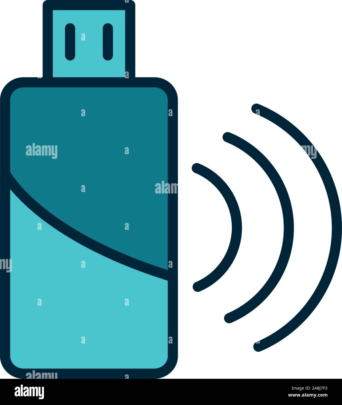 flash drive usb internet of things line and fill icon vector ...