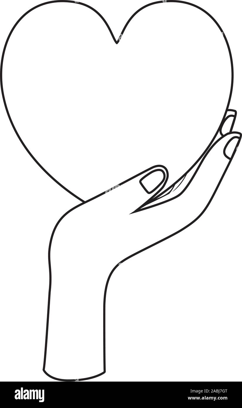 Isolated heart and hand vector design Stock Vector Image & Art - Alamy