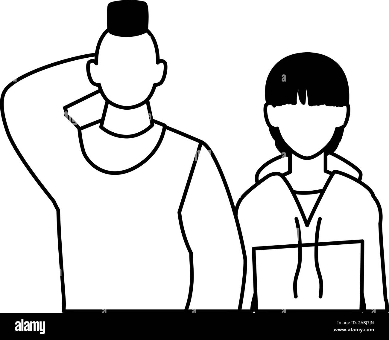 men faceless with different poses on white background vector ...