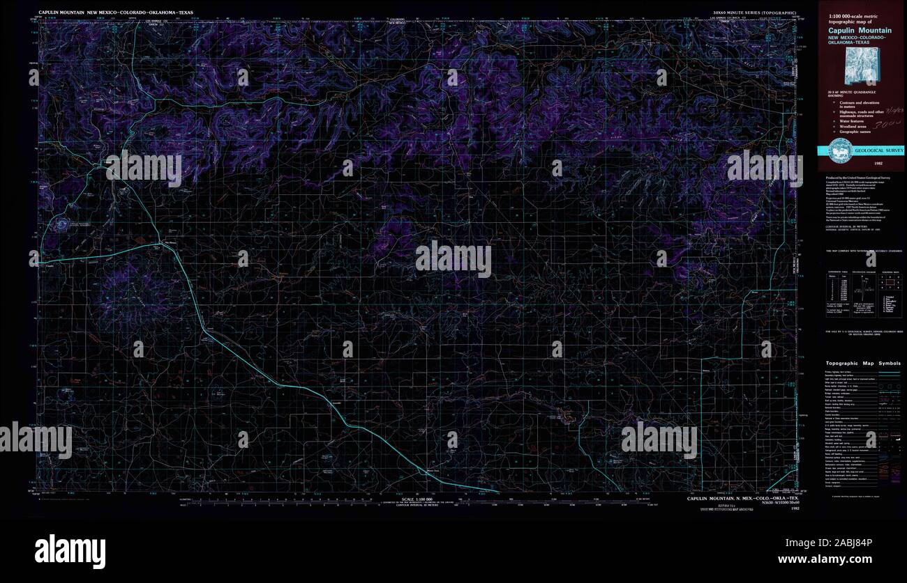 Map of capulin hi-res stock photography and images - Alamy