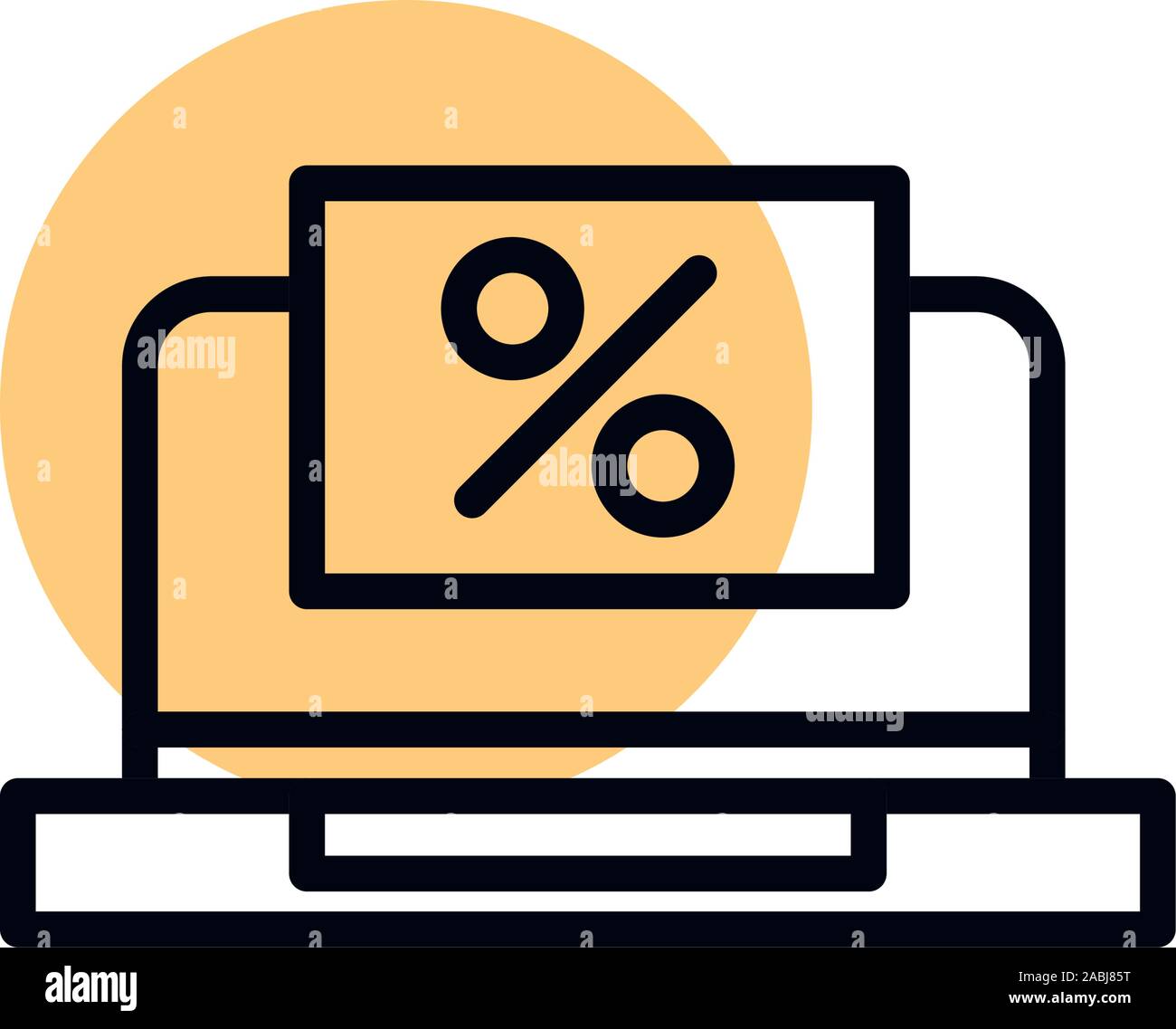 laptop computer offer sale commerce shopping line style vector ...