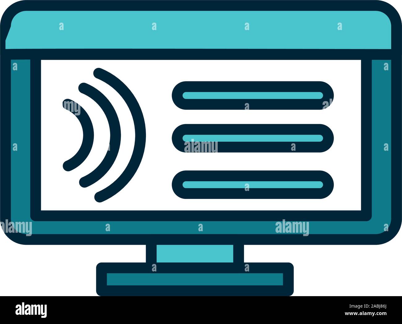 computer content wifi internet of things line and fill icon vector ...