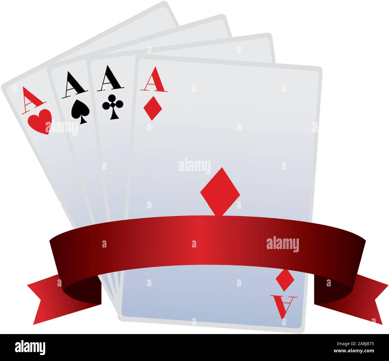 aces of playing cards with decorative ribbon Stock Vector Image & Art ...