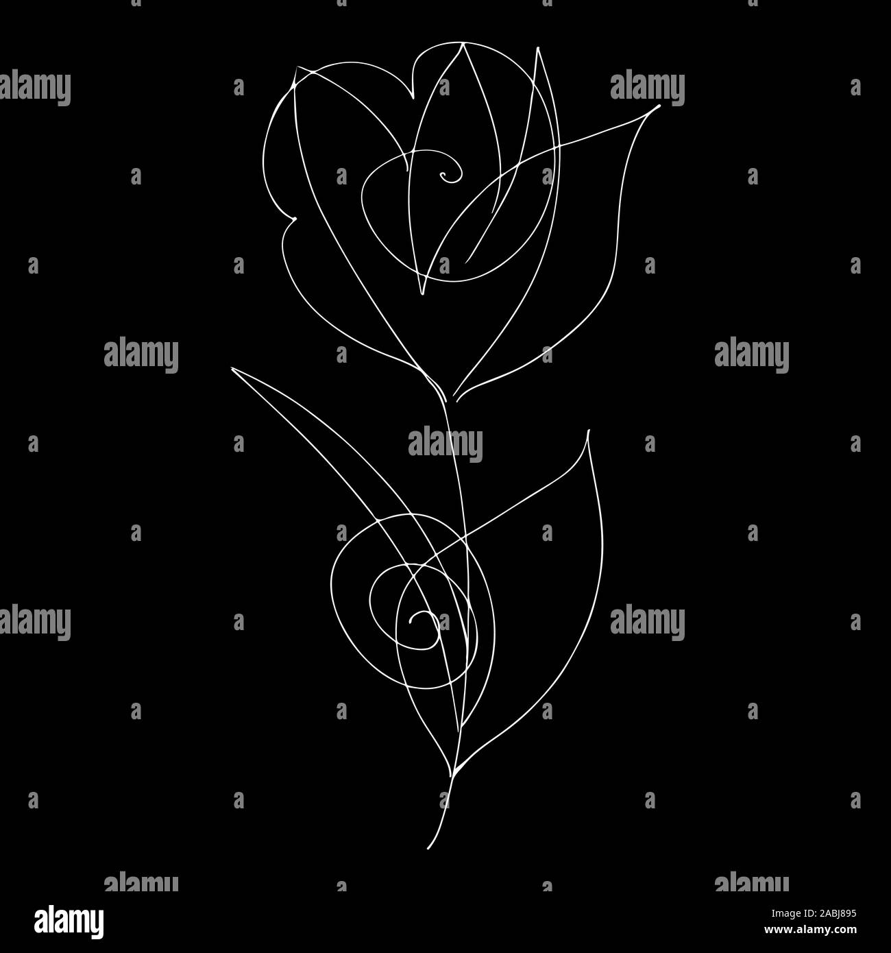 Abstract line art tulip for print design. Tulip flower line art. Simple ...