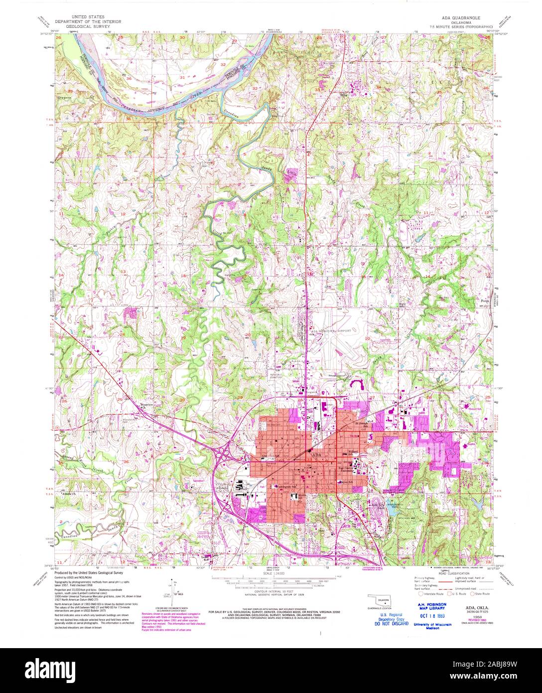 Ada oklahoma map hi-res stock photography and images - Alamy