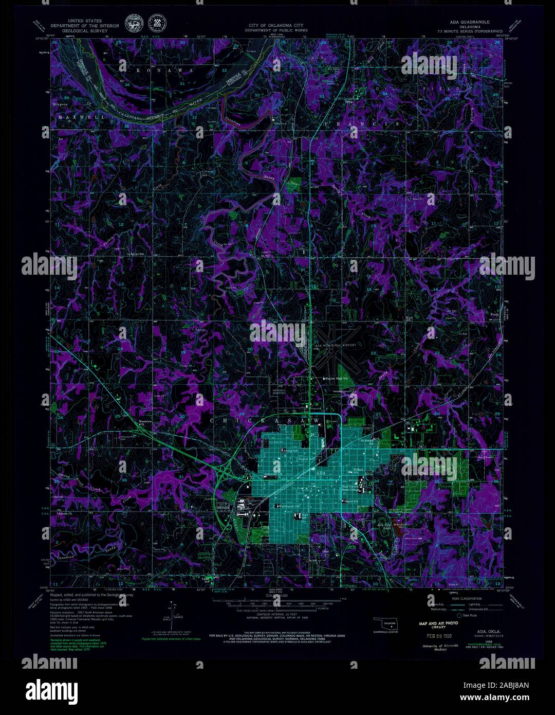 Ada oklahoma map hi-res stock photography and images - Alamy