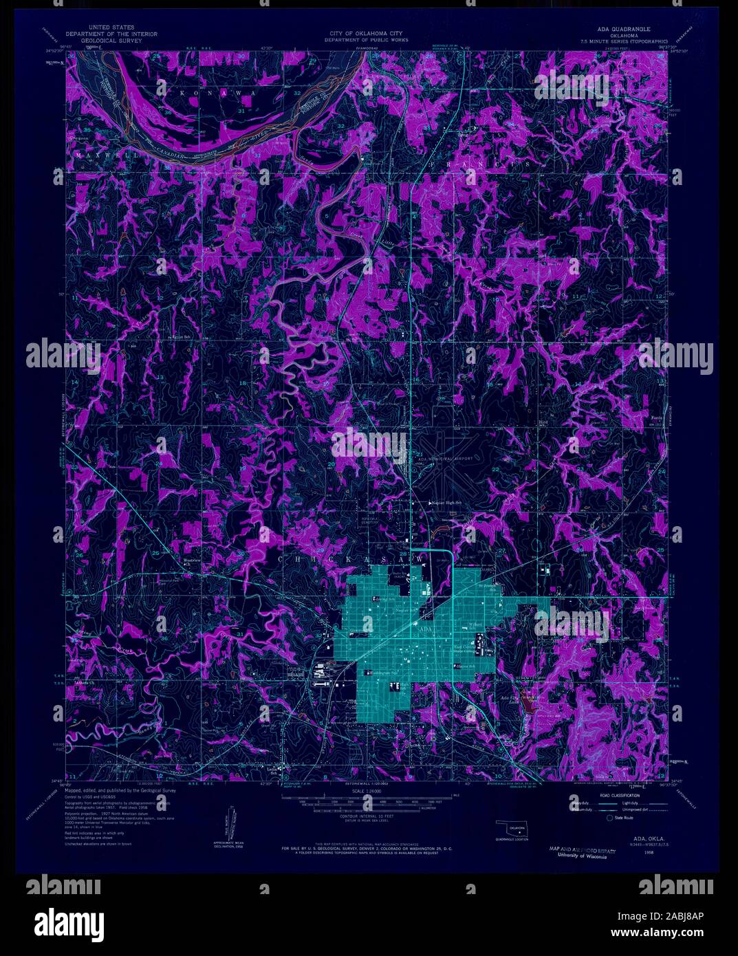 Ada oklahoma map hi-res stock photography and images - Alamy