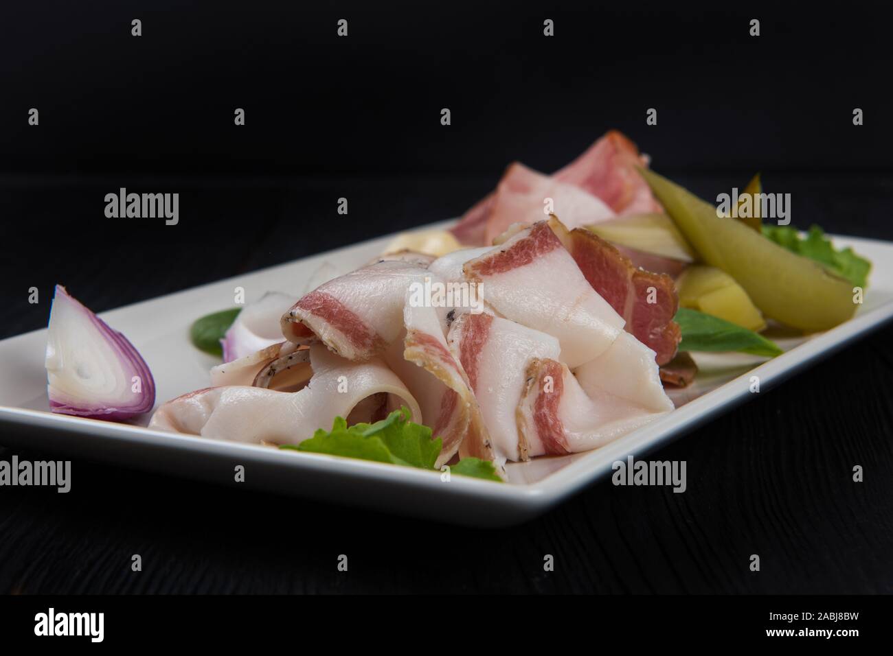 Homemade chunks of salted bacon Stock Photo - Alamy