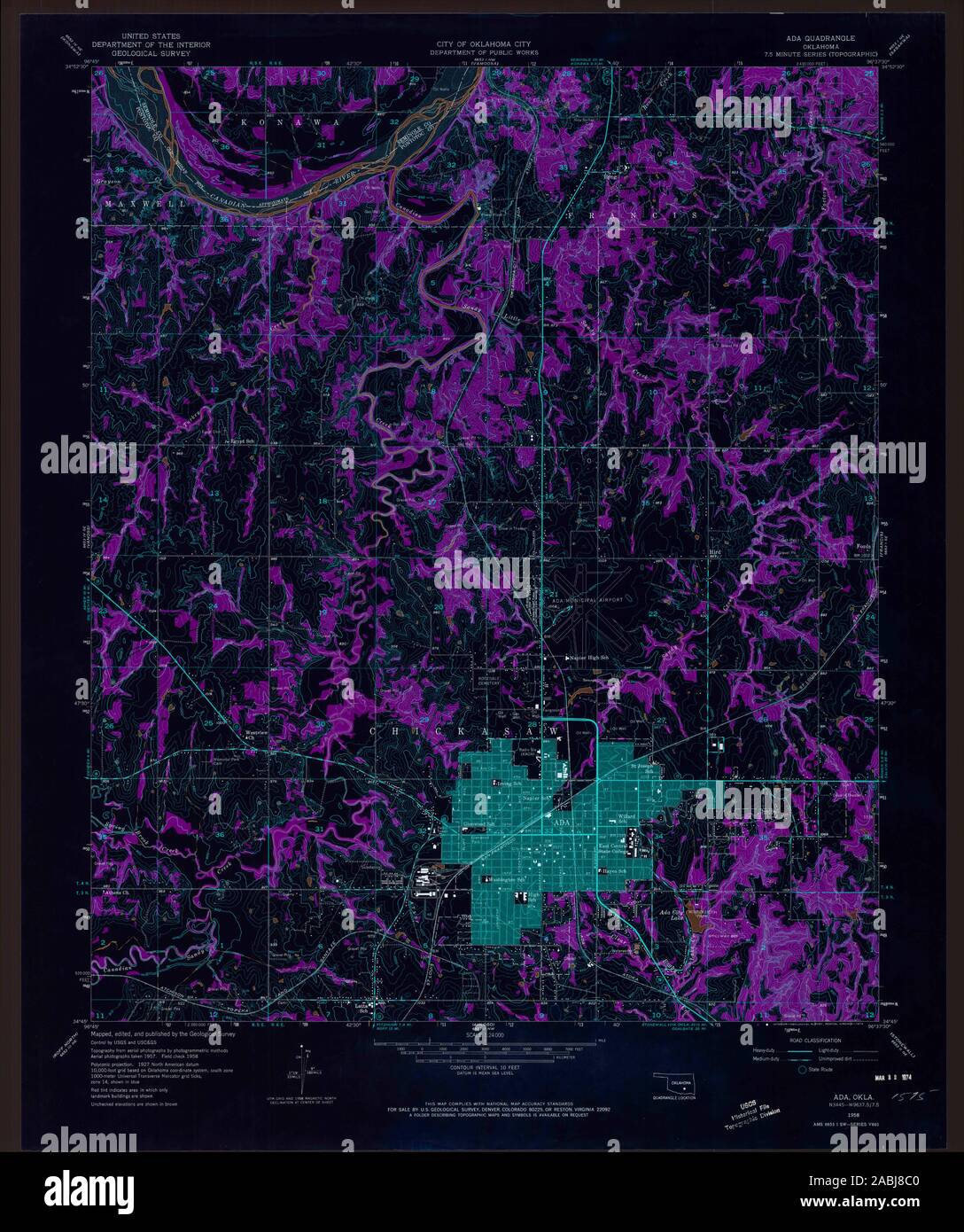 Ada oklahoma map hi-res stock photography and images - Alamy