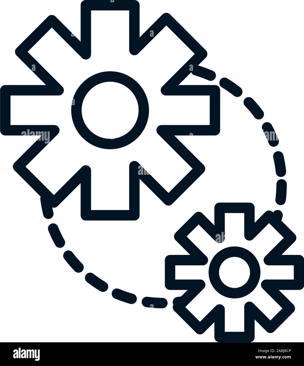 setting gear architecture icon line style vector illustration Stock ...