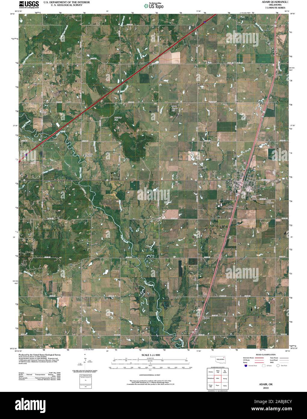 Adair oklahoma map hi-res stock photography and images - Alamy